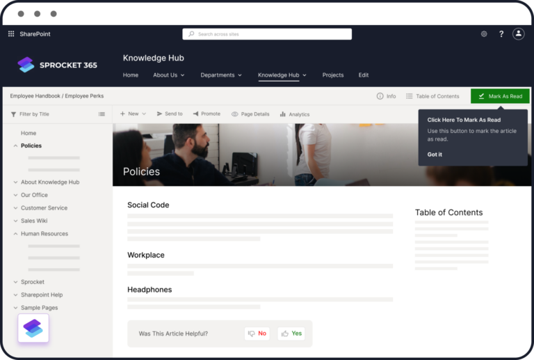 Interactive Table of Contents Web Part for SharePoint - Sprocket365
