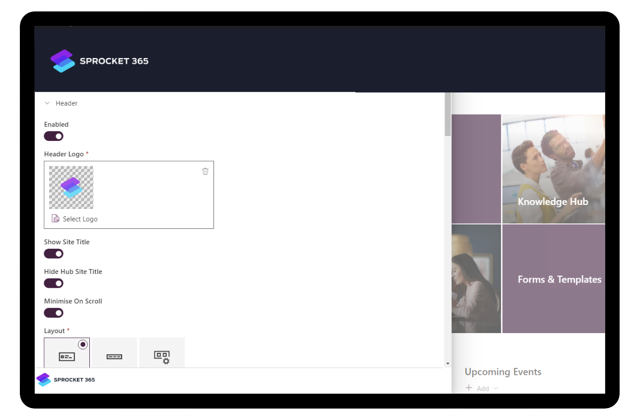 Custom Header - Sprocket 365
