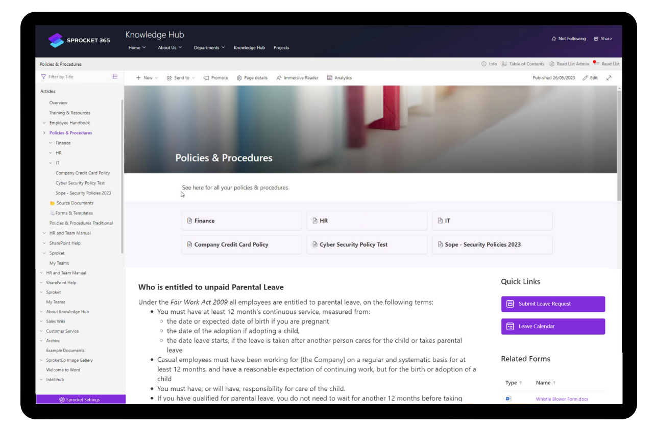 Interactive Table of Contents Web Part for SharePoint - Sprocket365