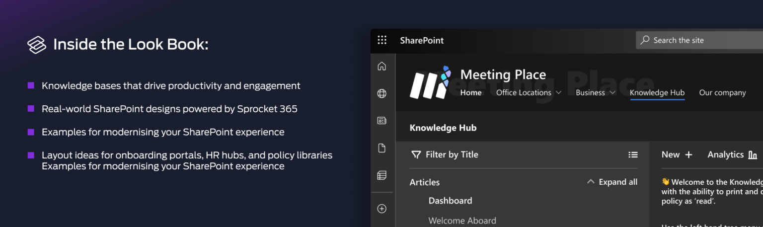 SharePoint Look Book 2025 | Knowledge Base Design Examples - Sprocket 365